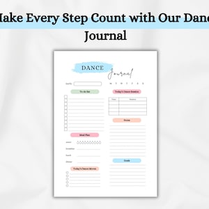 Printable Dance Planner: Dance Routine Planner, Dance Journal, Dance ...