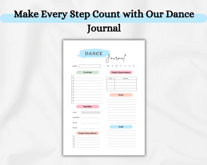 Printable Dance Planner: Dance Routine Planner, Dance Journal, Dance ...