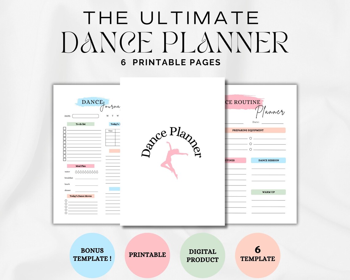 Printable Dance Planner: Dance Routine Planner, Dance Journal, Dance ...
