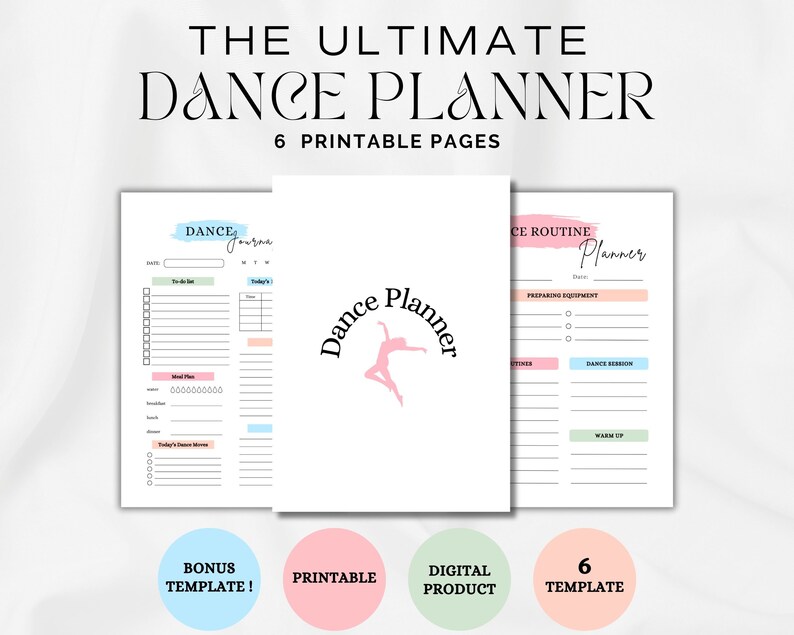 Printable Dance Planner: Dance Routine Planner, Dance Journal, Dance ...