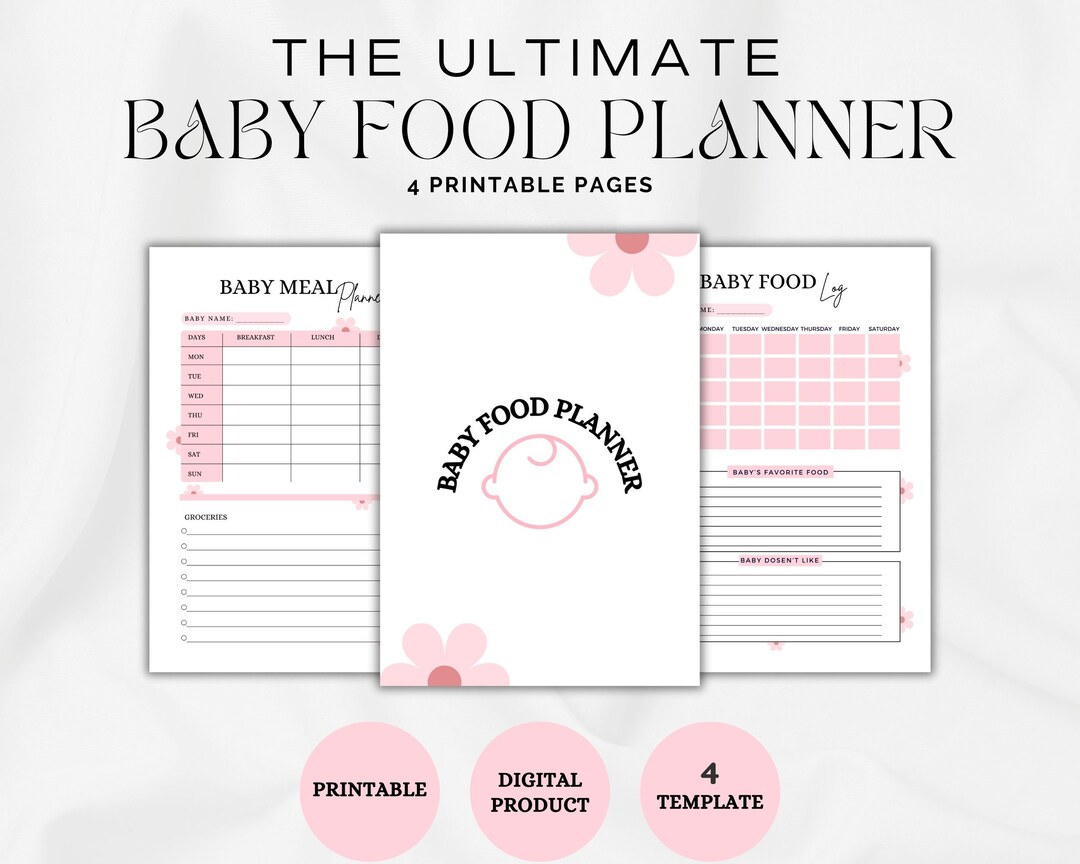 Printable Baby Food Planner, First Foods Log, 100 Foods Before 1, Baby ...