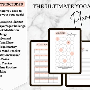 Digital Yoga Planner With Meditation Tracker: Yoga Journal, Yoga Poses ...