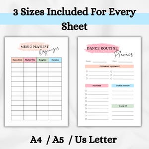 Printable Dance Planner: Dance Routine Planner, Dance Journal, Dance ...