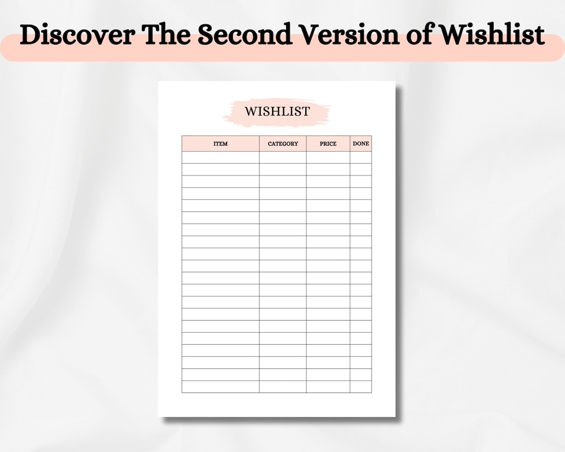 Printable Wish List Sheet: Christmas Birthday Holiday - Etsy