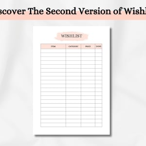 Printable Wish List Sheet, Christmas, Birthday, Holiday, Shopping Wish ...