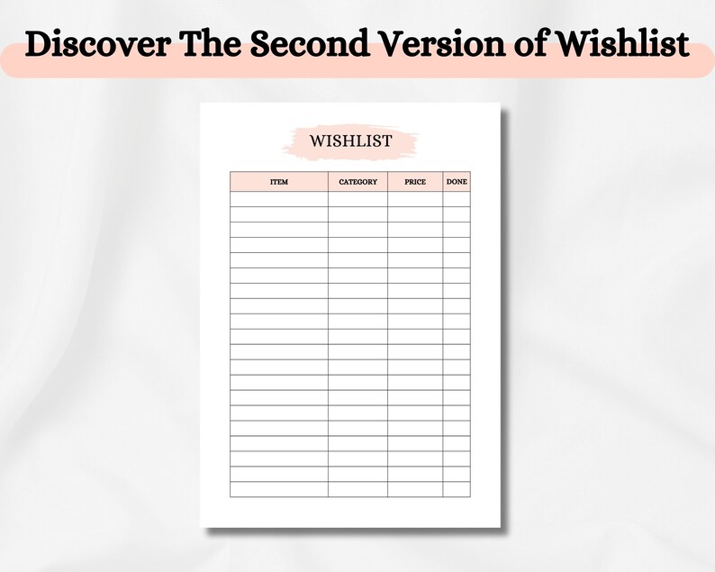 Printable Wish List Sheet, Christmas, Birthday, Holiday, Shopping Wish ...