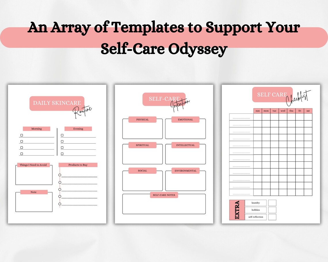 Digital Self-care Planner : Printable Planners & Wellness Organizers ...