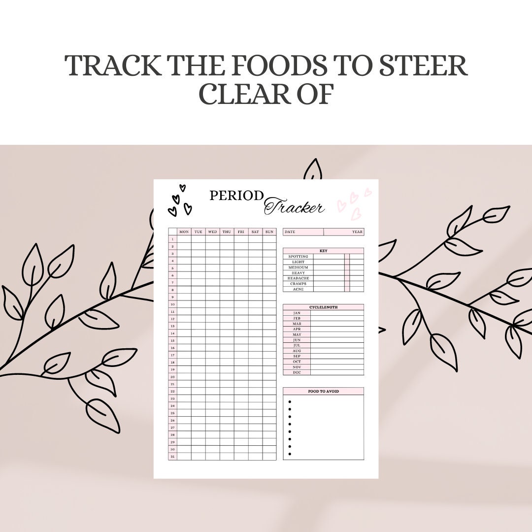 Printable Period Tracker: Symptom Tracking Menstrual Journal - Etsy