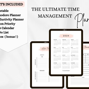 Printable Time Management Planner, Time Tracker, Pomodoro Planner ...