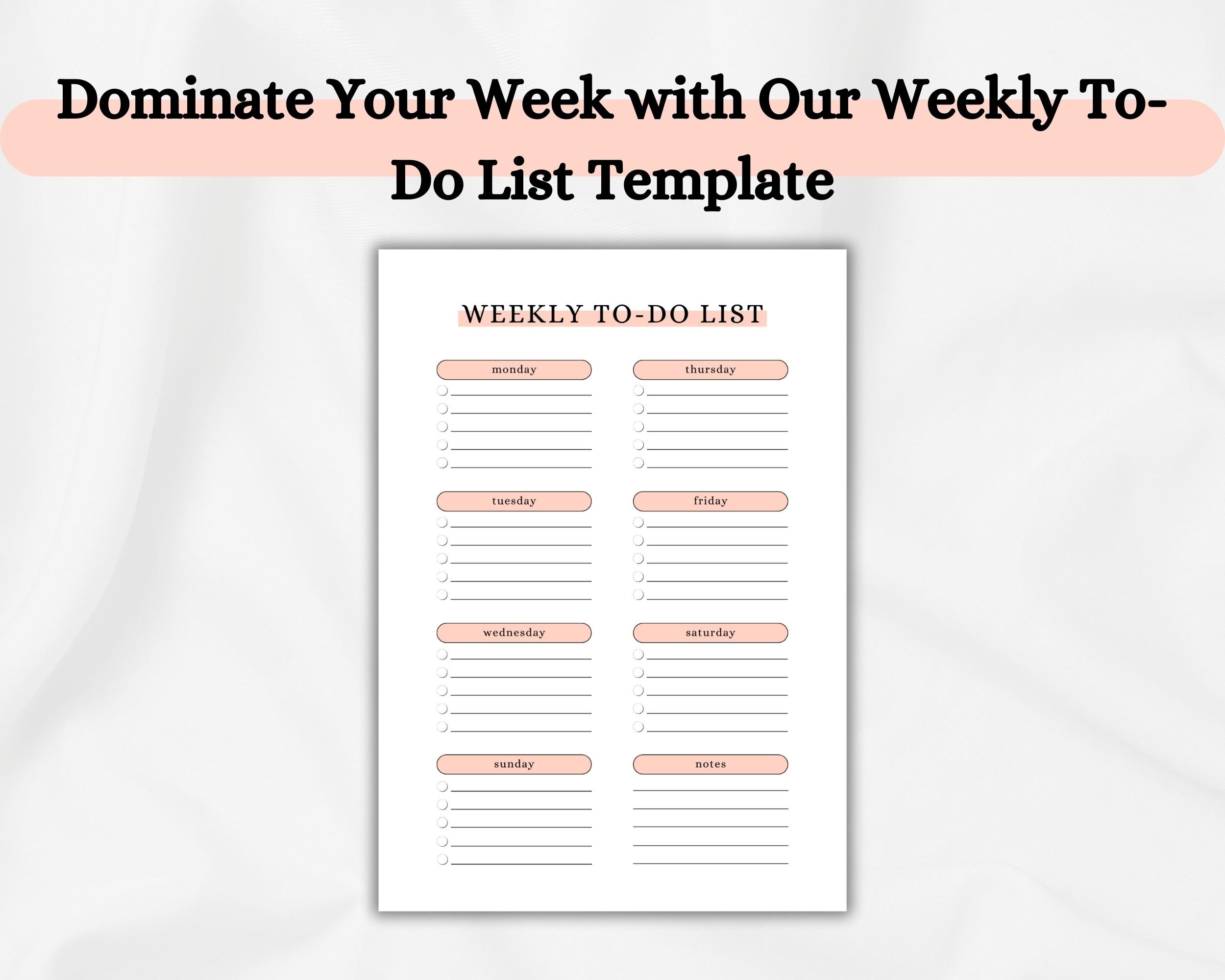 Printable Brain Dump Planner: to Do List, Weekly to Do List, Brain Dump ...