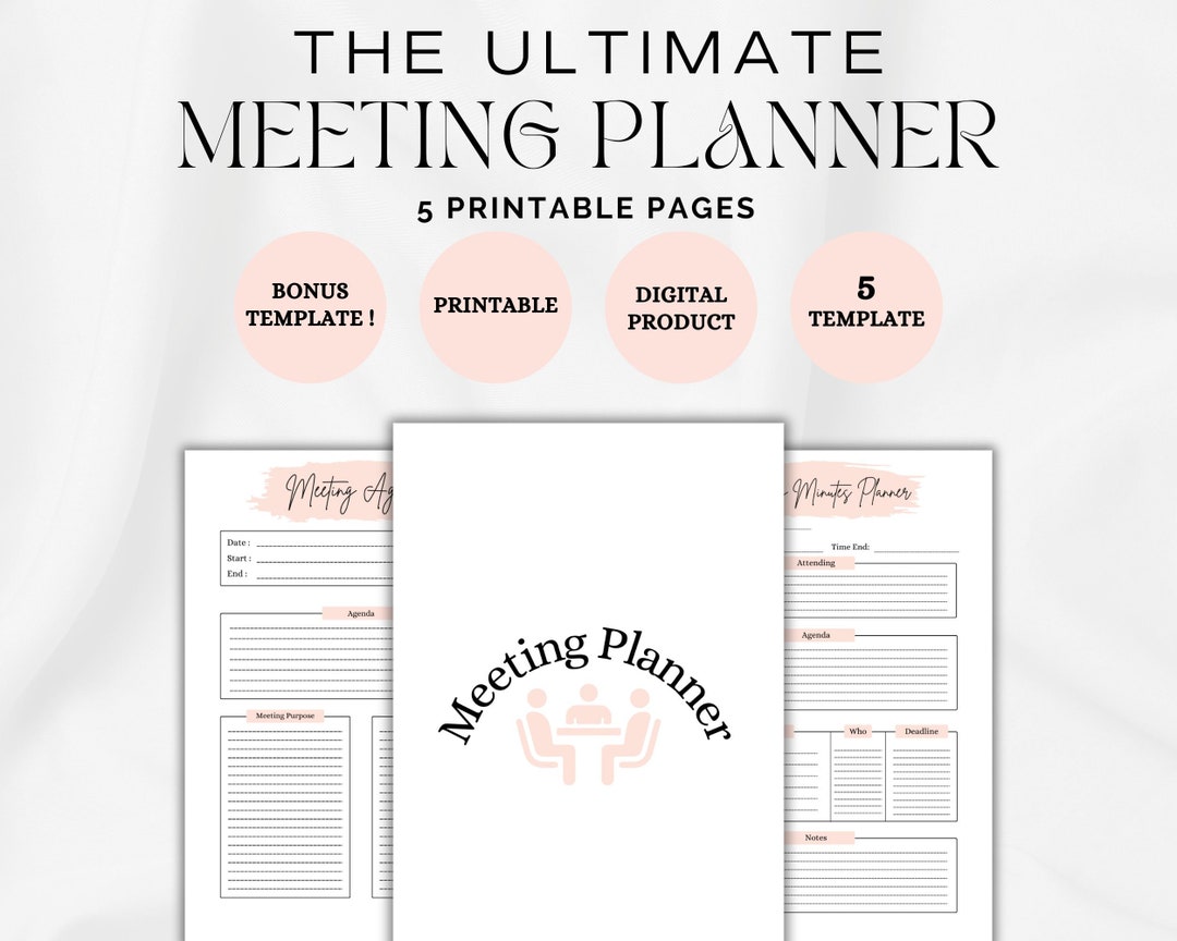 Printable Meeting Planner : Meeting Minutes Planner Meeting - Etsy