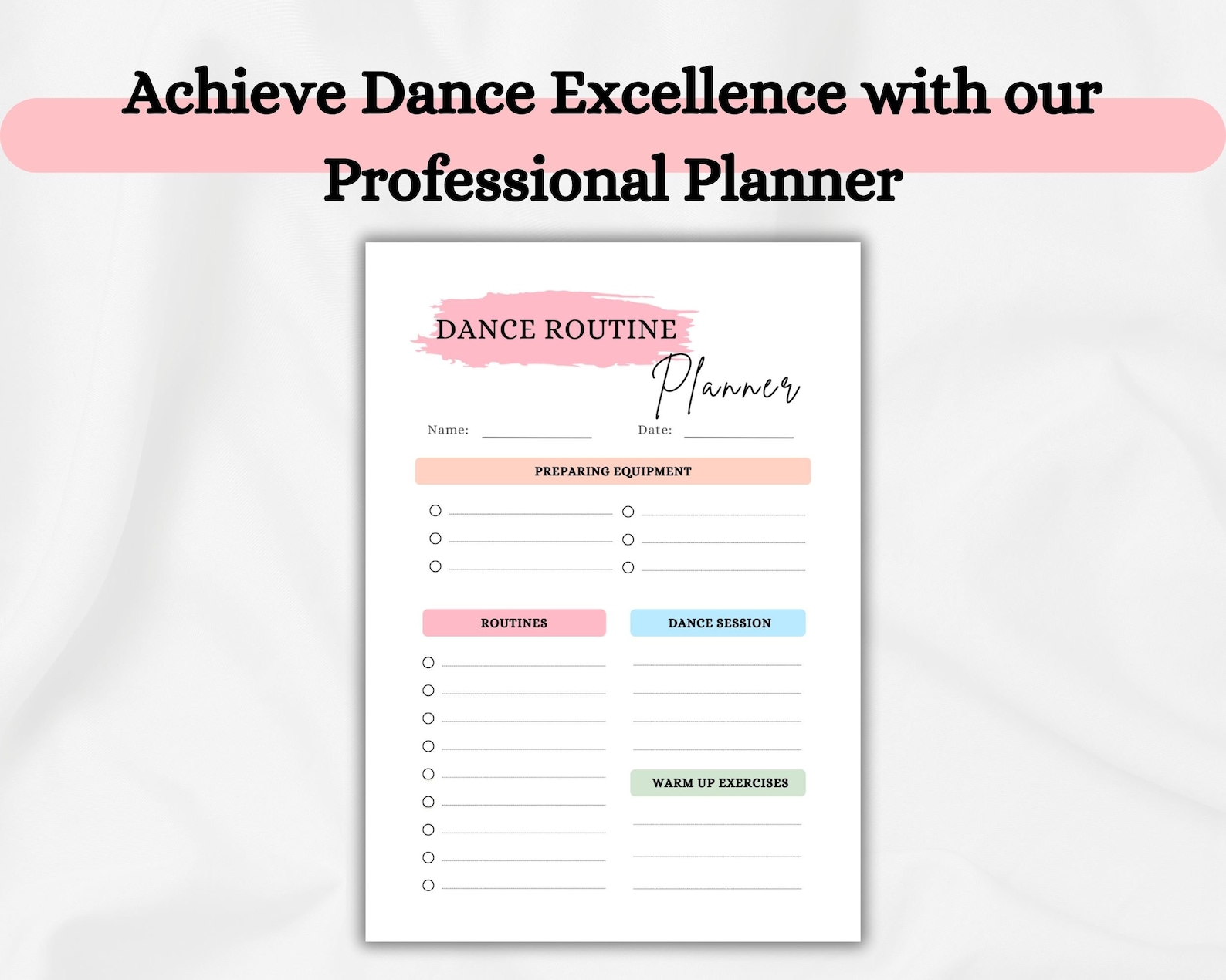 Printable Dance Planner: Dance Routine Planner, Dance Journal, Dance ...