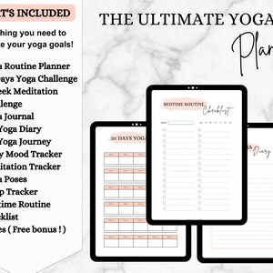 Digital Yoga Planner With Meditation Tracker: Yoga Journal, Yoga Poses ...