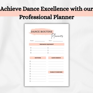 Printable Dance Planner: Dance Routine Planner, Dance Journal, Dance ...