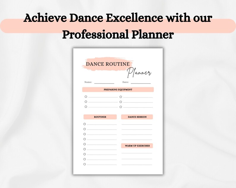 Printable Dance Planner: Dance Routine Planner, Dance Journal, Dance ...