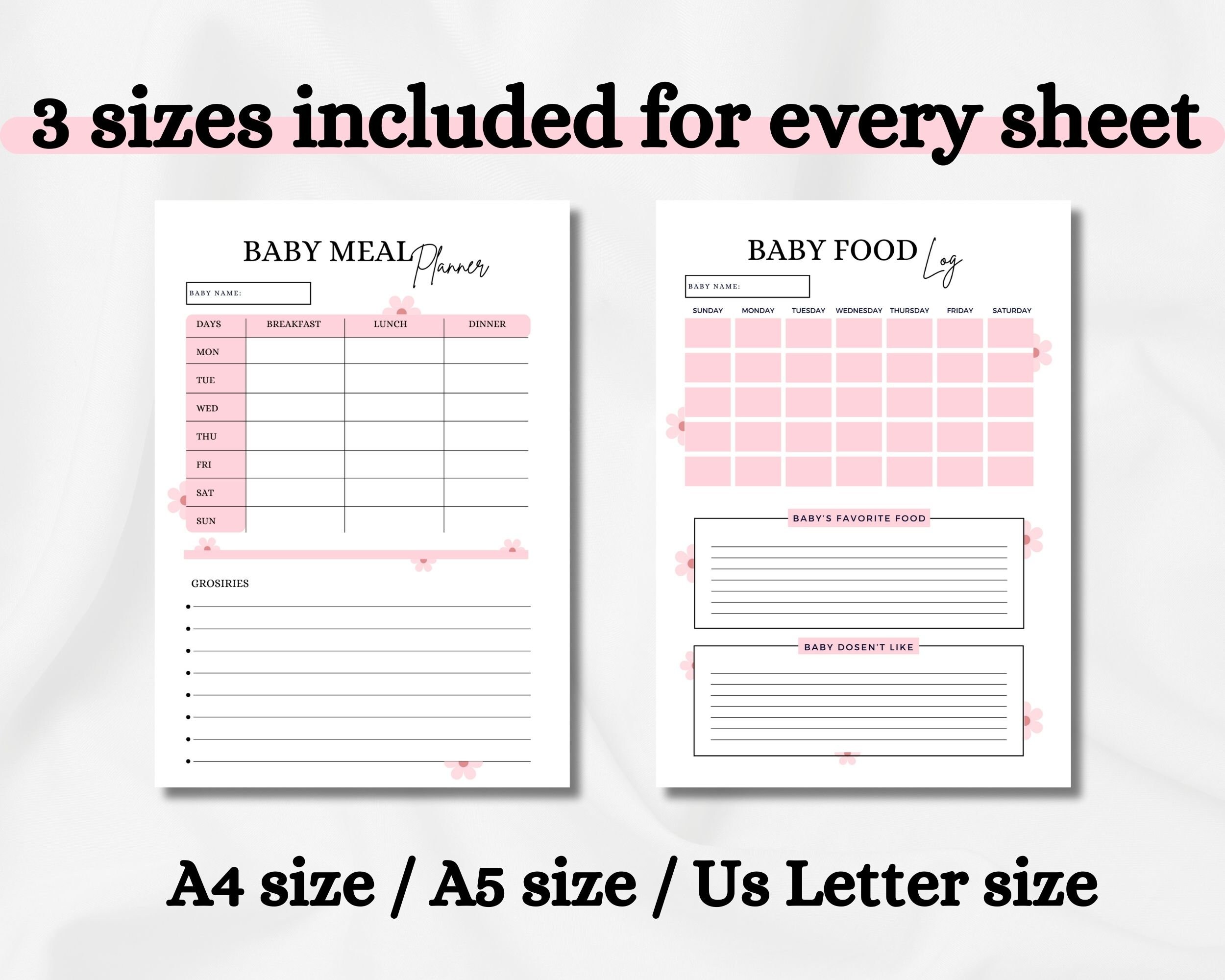Printable Baby Food Planner: First Foods Log, 100 Foods Before 1, Baby ...