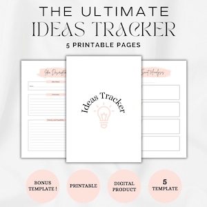Printable Ideas Tracker, Ideas Description, Ideas Bank, SWOT Analysis ...