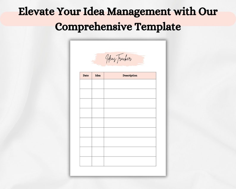 Printable Ideas Tracker: Ideas Description, Ideas Bank, SWOT Analysis ...