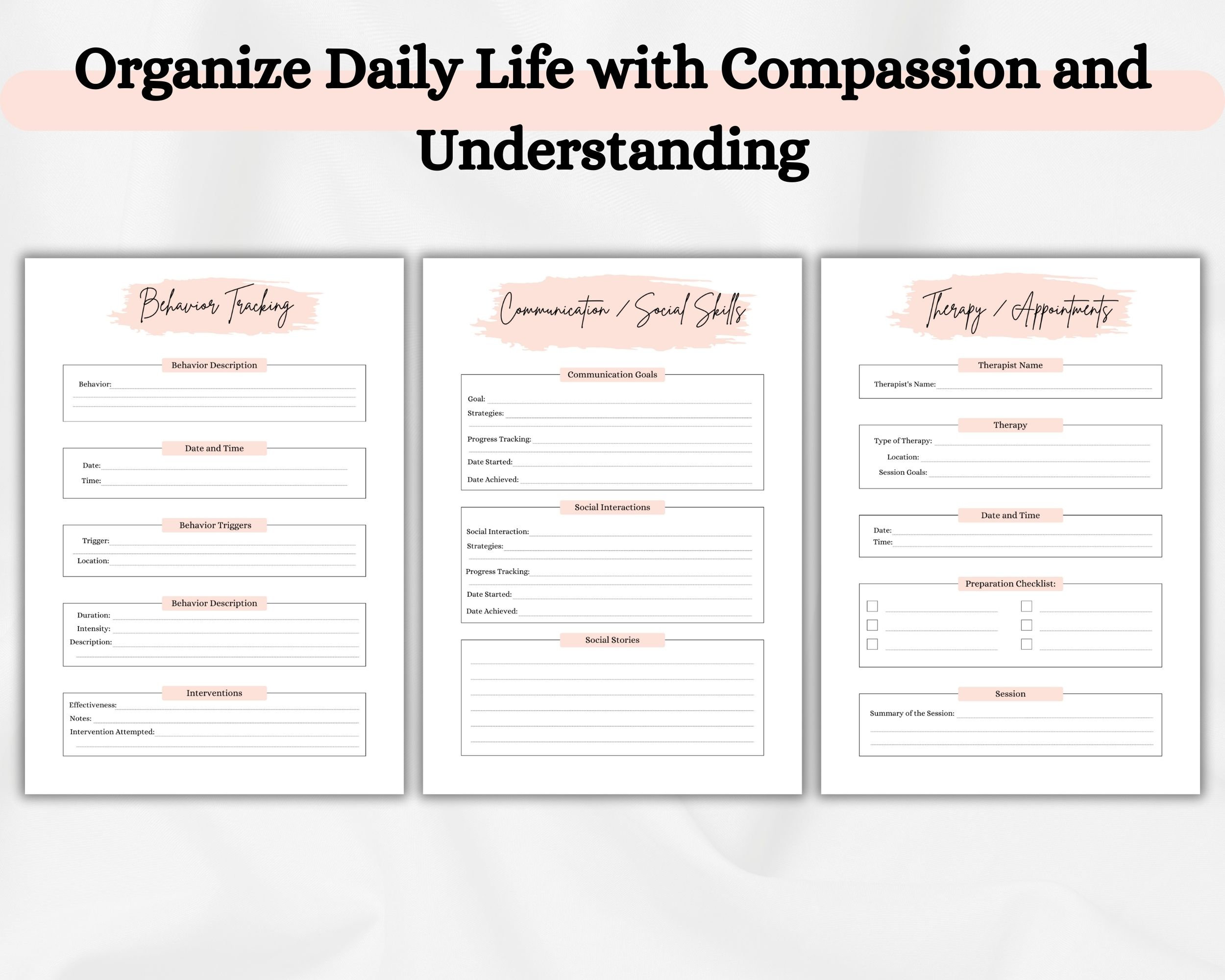 Printable Autism Planner: Autism Planner Adult, Daily Planner for ...