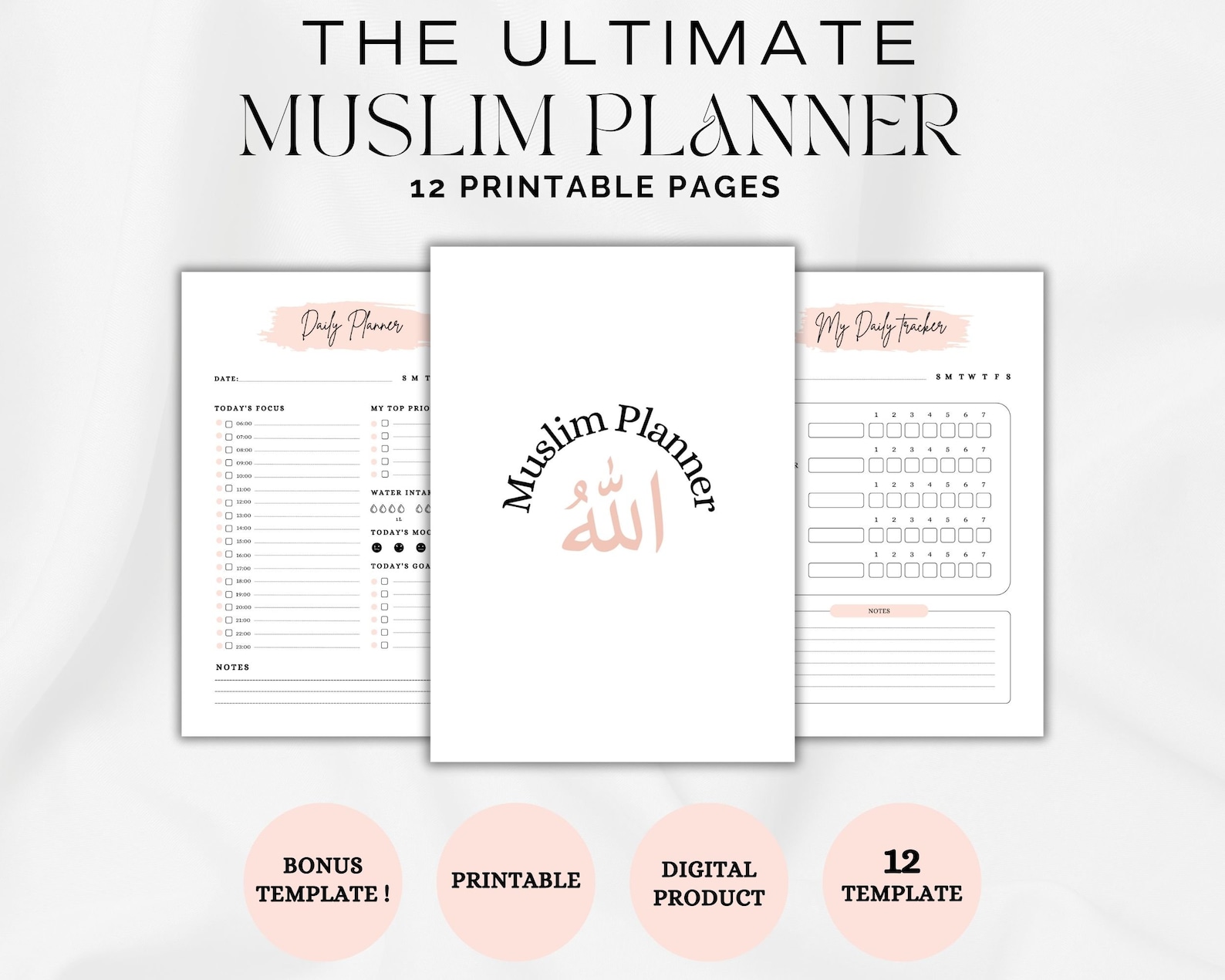 Printable Muslim Planner: Quran Tracker, Islamic Tracker, Salah Tracker ...
