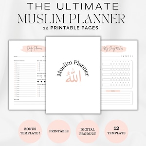 Printable Muslim Planner: Quran Tracker, Islamic Tracker, Salah Tracker ...