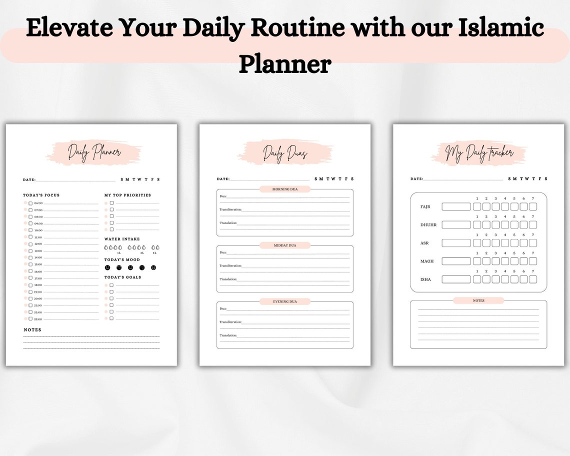 Printable Muslim Planner: Quran Tracker, Islamic Tracker, Salah Tracker ...