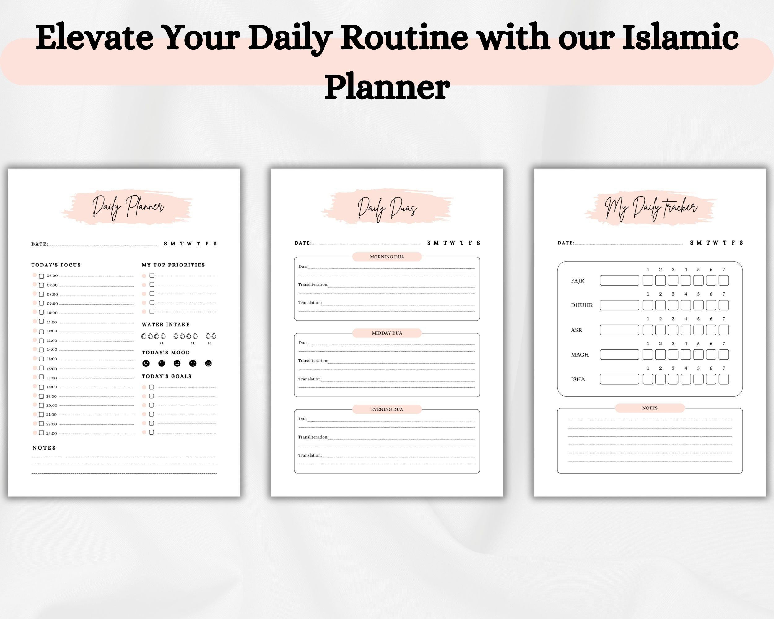 Printable Muslim Planner: Quran Tracker, Islamic Tracker, Salah Tracker ...