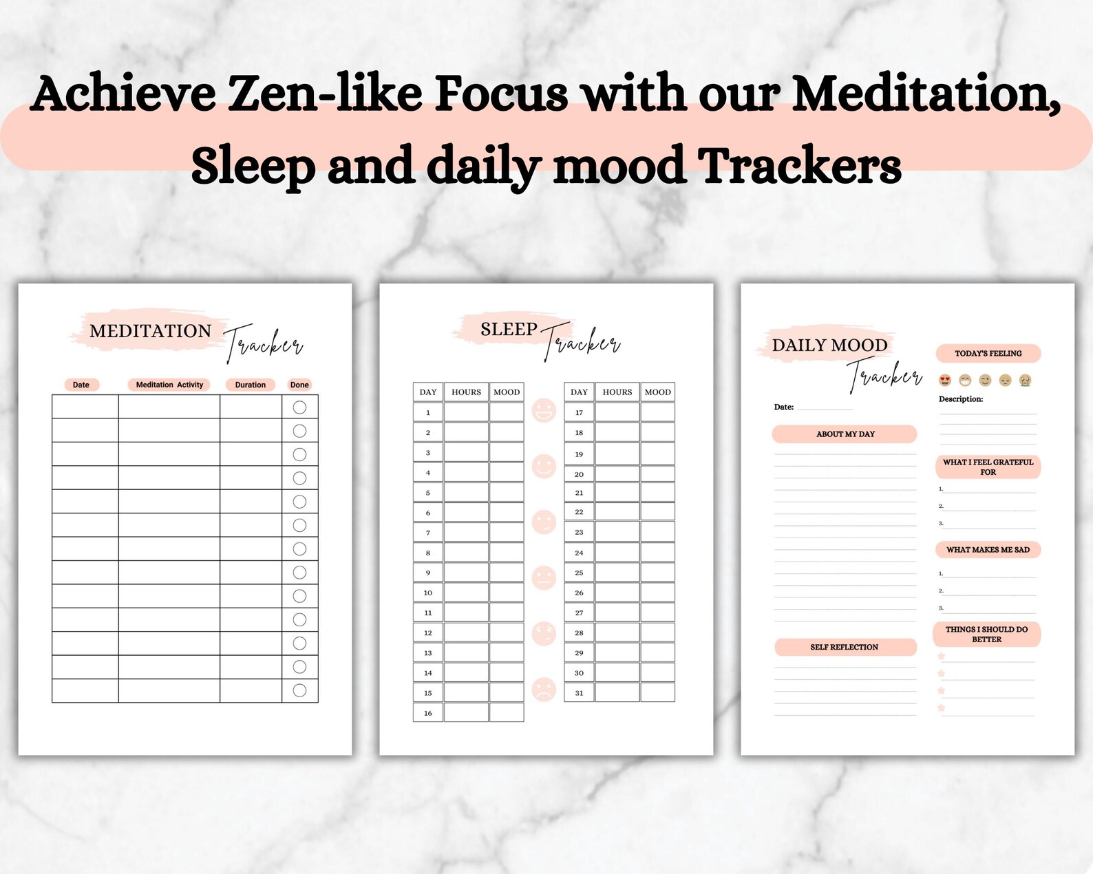 Digital Yoga Planner With Meditation Tracker: Yoga Journal, Yoga Poses ...