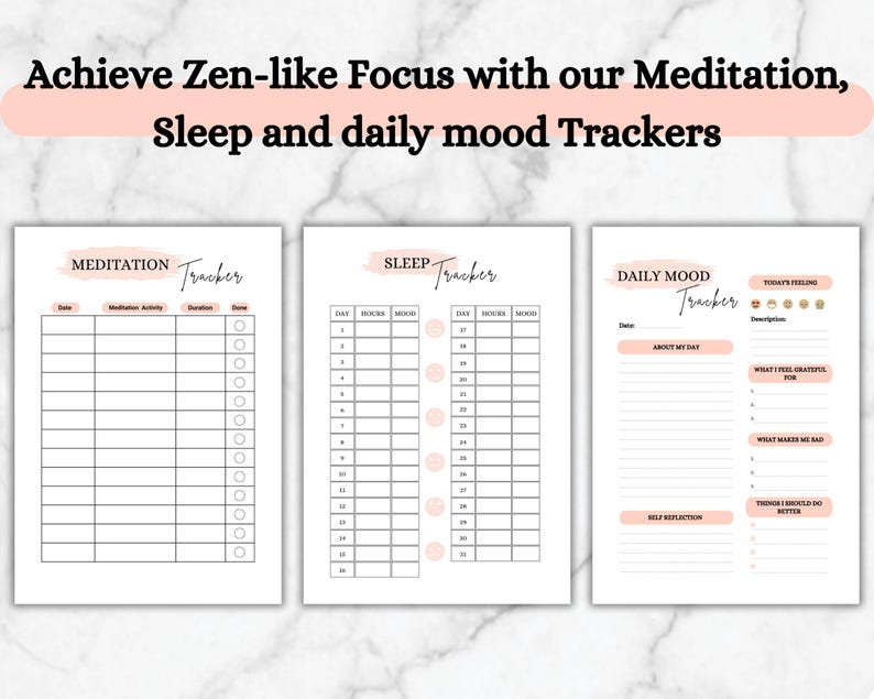 Digital Yoga Planner With Meditation Tracker: Yoga Journal, Yoga Poses ...