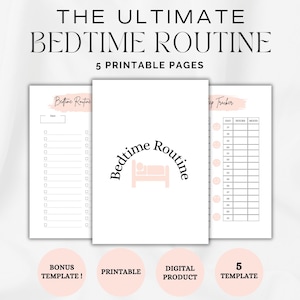 Printable Bedtime Routine, Sleep Tracker, Sleep Goals, Bedtime ...