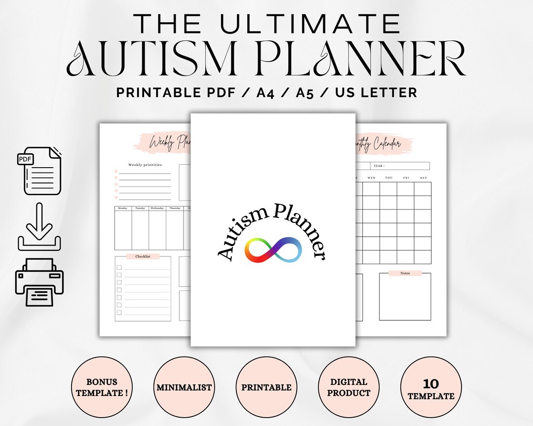 Printable Autism Planner, Autism Planner Adult, Daily Planner for ...