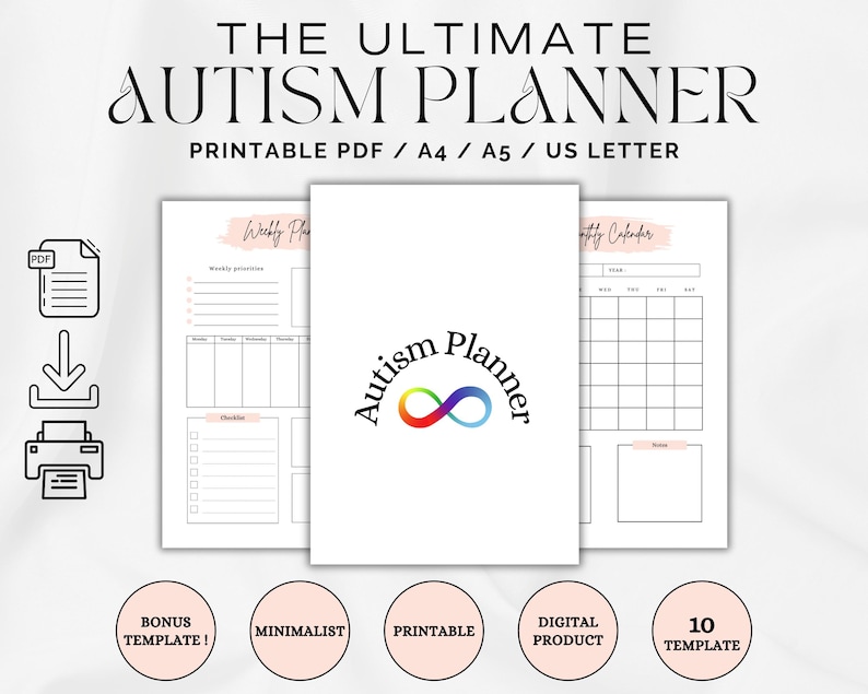 Printable Autism Planner, Autism Planner Adult, Daily Planner for ...