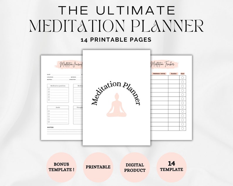 Printable Meditation Planner: Meditation Journal, Gratitude Journal ...