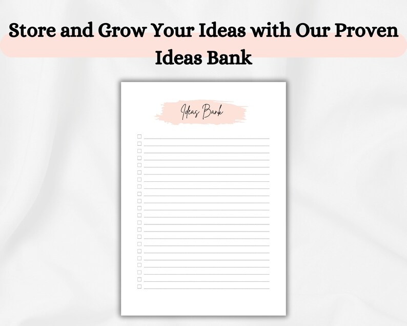 Printable Ideas Tracker: Ideas Description, Ideas Bank, SWOT Analysis ...