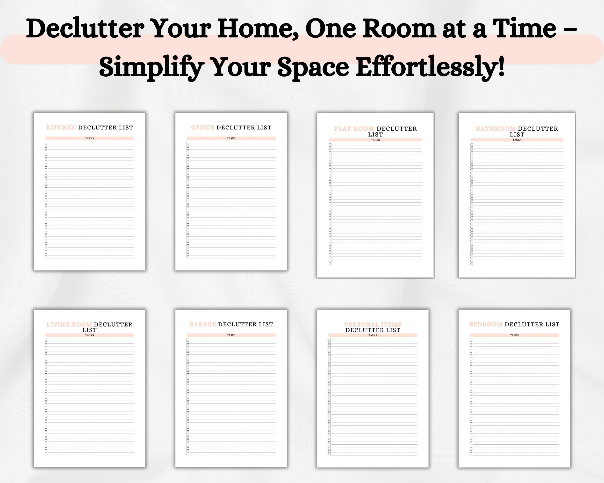 Declutter Checklist, 30-day Declutter Challenge, Adhd Declutter Planner, Declutter Guide, ADHD ...