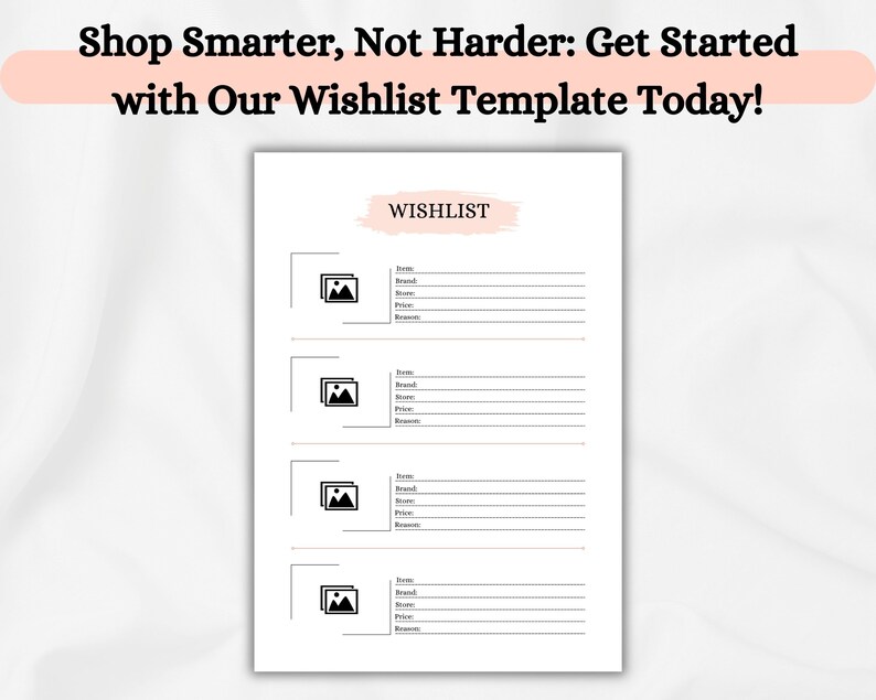 Printable Wish List Sheet, Christmas, Birthday, Holiday, Shopping Wish ...