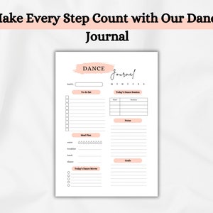 Printable Dance Planner: Dance Routine Planner, Dance Journal, Dance ...
