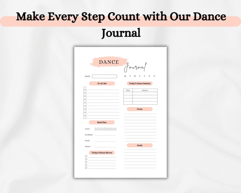 Printable Dance Planner: Dance Routine Planner, Dance Journal, Dance ...
