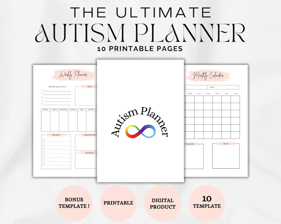 Printable Autism Planner: Autism Planner Adult, Daily Planner for ...