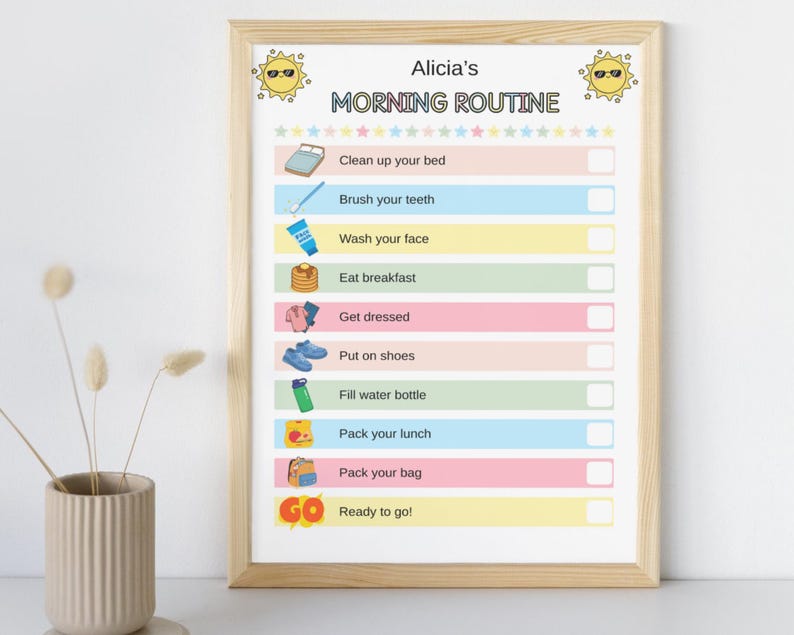 ADHD Kids Daily Routine Chart, Printable Routine Checklist, Morning ...