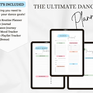 Printable Dance Planner: Dance Routine Planner, Dance Journal, Dance ...