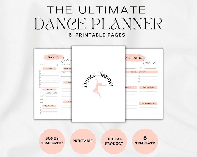 Printable Dance Planner: Dance Routine Planner, Dance Journal, Dance ...