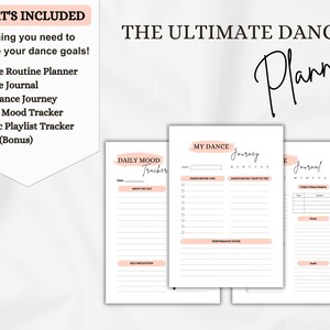 Printable Dance Planner: Dance Routine Planner, Dance Journal, Dance ...