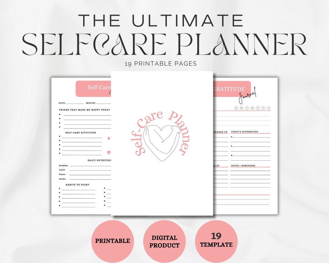 Digital Self-care Planner : Printable Planners & Wellness Organizers ...