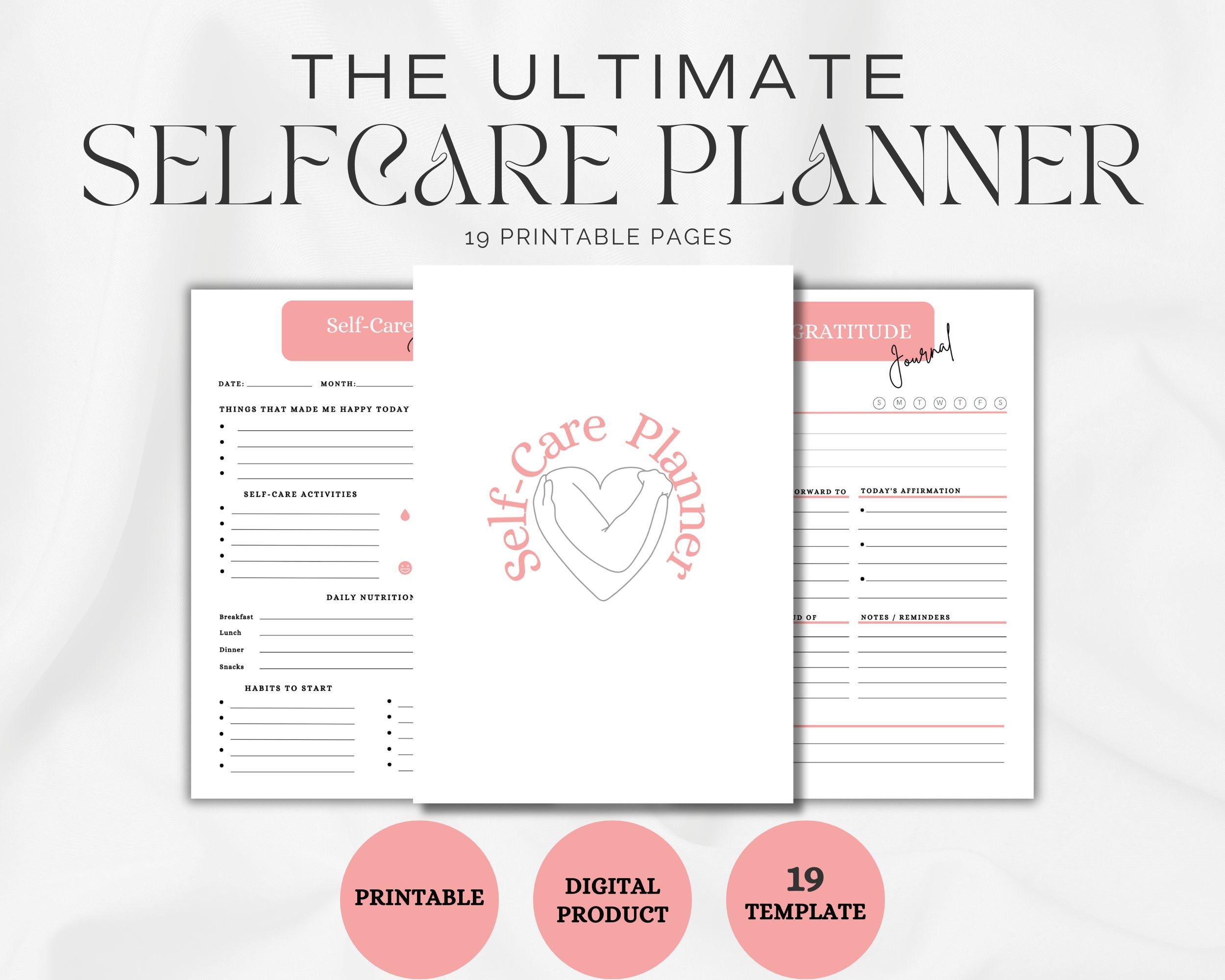 Digital Self-care Planner : Printable Planners & Wellness Organizers ...