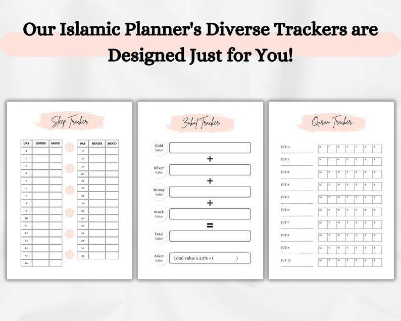 Printable Muslim Planner: Quran Tracker, Islamic Tracker, Salah Tracker ...