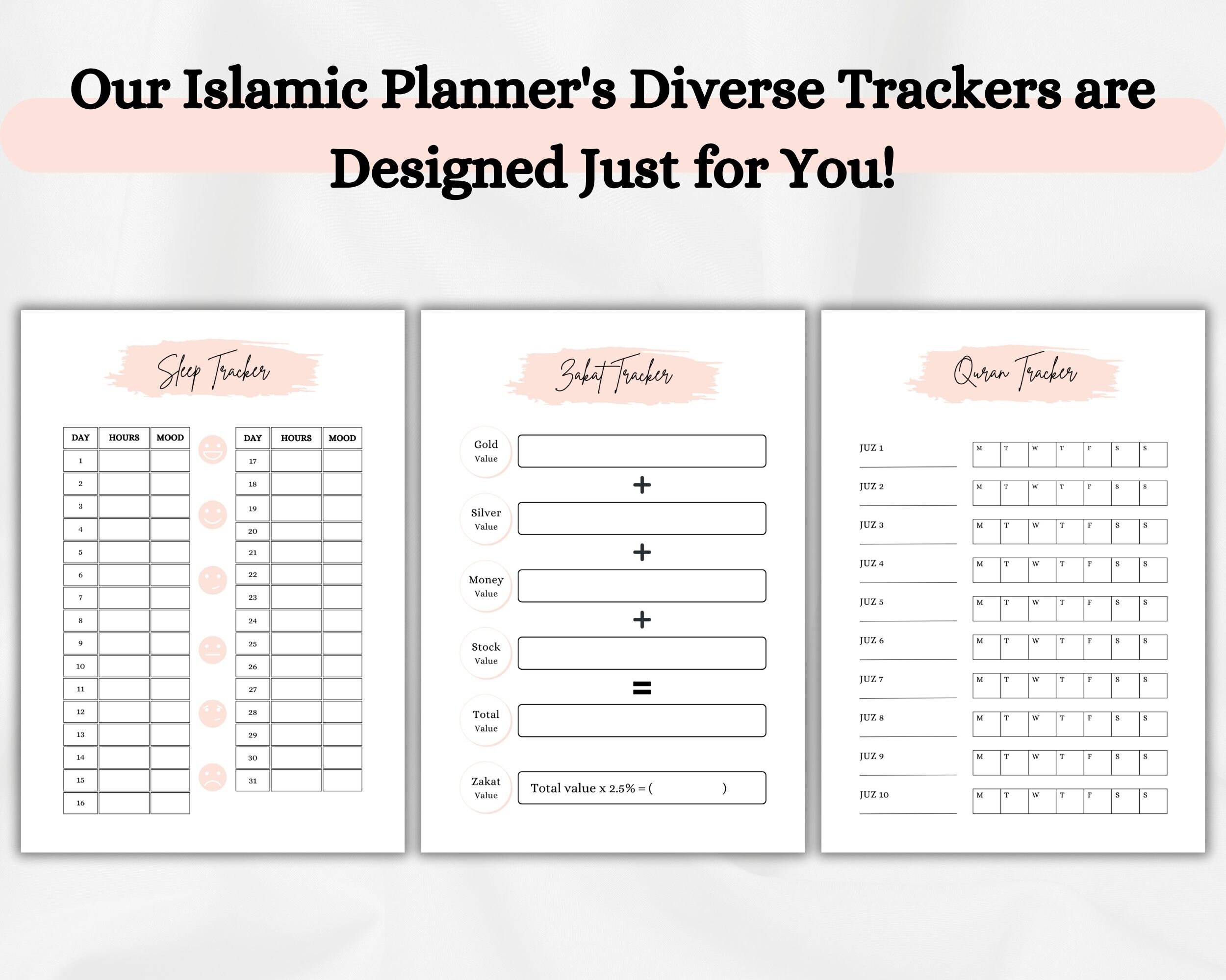 Printable Muslim Planner: Quran Tracker, Islamic Tracker, Salah Tracker ...
