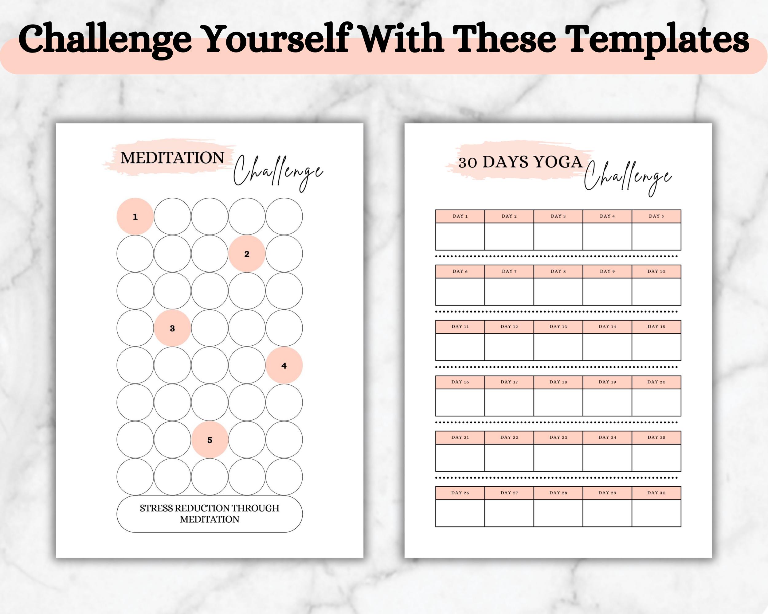 Digital Yoga Planner With Meditation Tracker: Yoga Journal, Yoga Poses ...