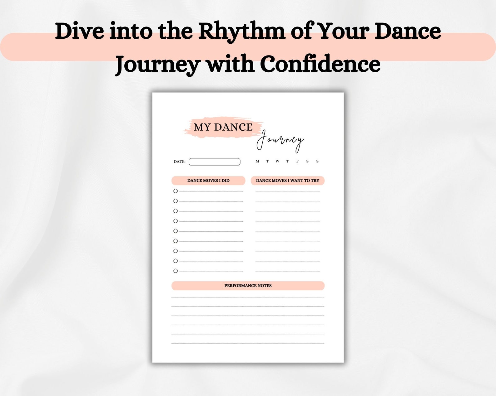 Printable Dance Planner: Dance Routine Planner, Dance Journal, Dance ...