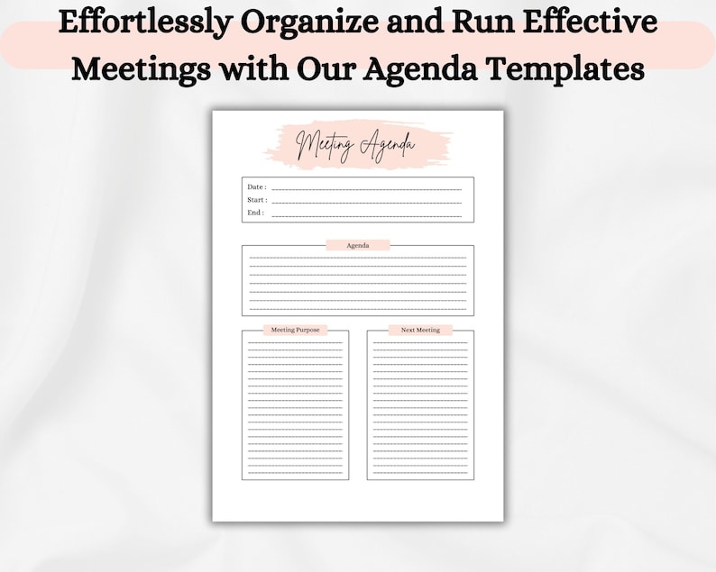Printable Meeting Planner, Meeting Minutes Planner, Meeting Agenda ...